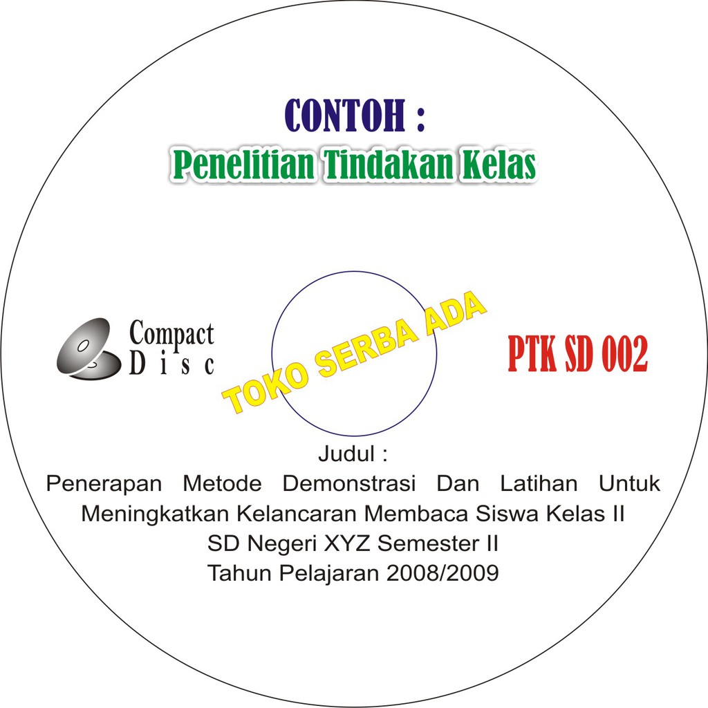 Jual CD Contoh PTK SD002. Penerapan Metode Demonstrasi & Latihan Utk ...