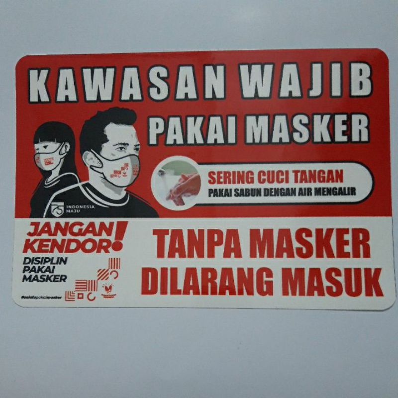 Jual Stiker Prokes Wajib Pakai Masker | Shopee Indonesia
