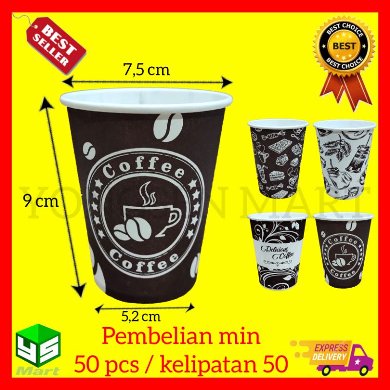 Jual Paper cup 8 oz / gelas kertas / cup kopi 8 oz design motif / polos 240ml | Shopee Indonesia