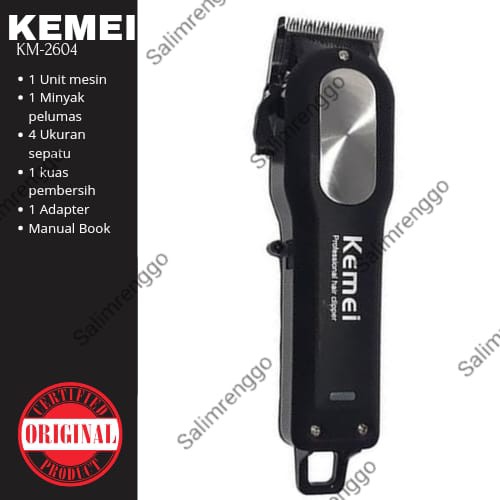 Jual Hair Clipper KEMEI KM-2604 Mesin / Alat Cukur Rambut Rechargeable Kemei KM2604 | Shopee ...