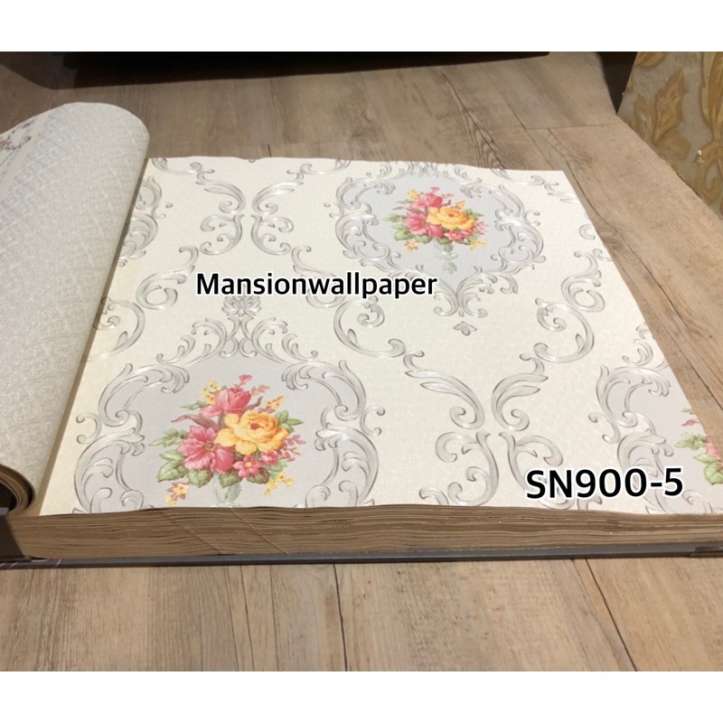 Jual Wallpaper Dinding Bunga Klasik Modern Multi Warna Mewah Shabby ...