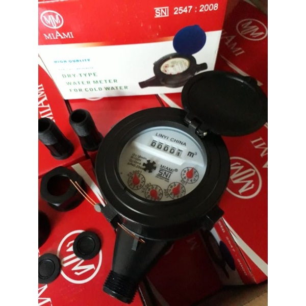 Jual Meteran Air PDAM Body Plastik PVC 4 Jarum Water Meter1/2" dan 3/4" SNI | Shopee Indonesia