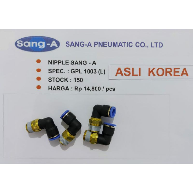 Jual Fitting pneumatic merk Sang - A GPL 1003 original dari korea | Shopee Indonesia