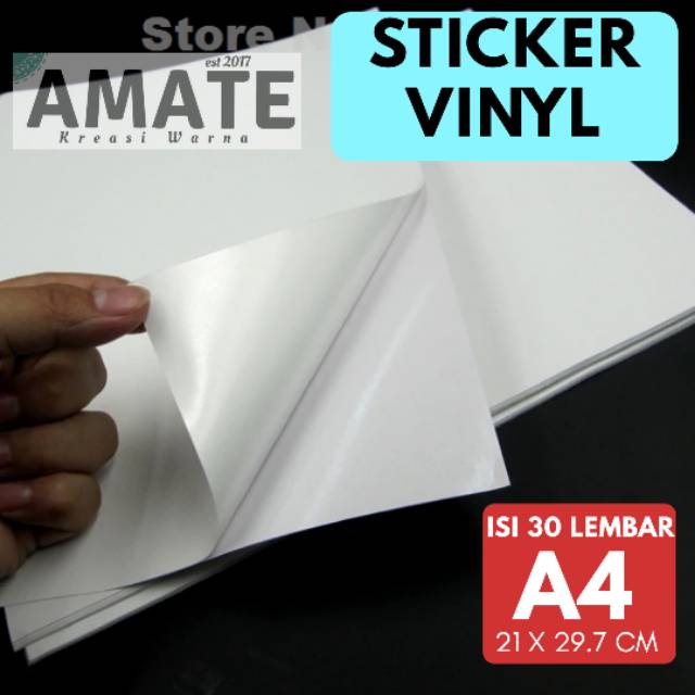 Jual Stiker Vinyl PVC A4 Glossy Decal Waterproof Sticker (30 Lembar ...