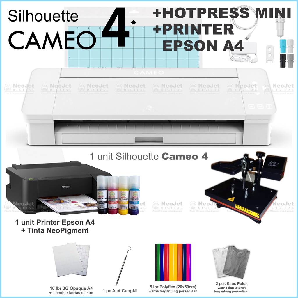 Jual Paket Usaha Mesin Sablon Digital Custom Cutting Mini Cameo ...