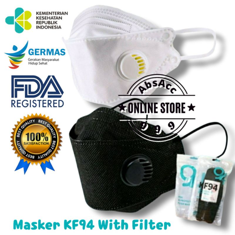 Jual Masker KF94 Respirator 4ply With Filter Valve Evo Convex Design ...
