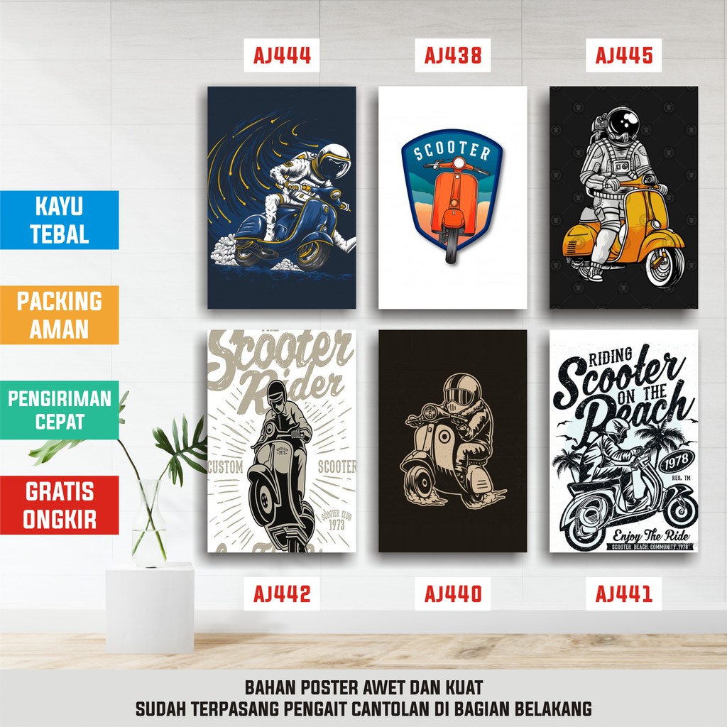 Jual [PROMO] POSTER MOTOR POSTER KAYU KLASIK CLASSIC HIASAN DINDING ...