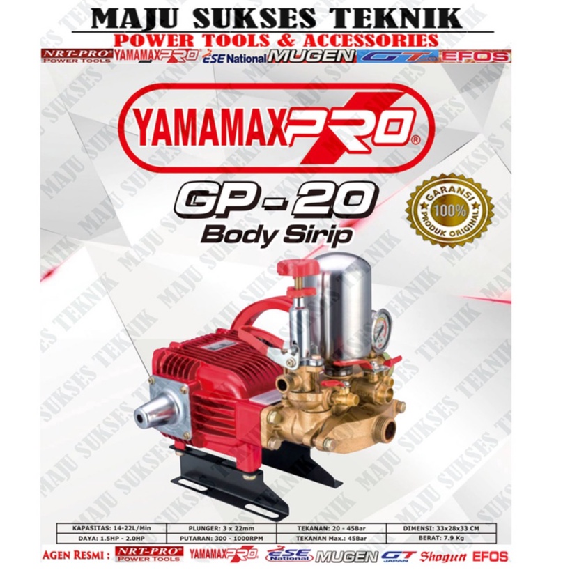 Jual YAMAMAX PRO Gp 20 Power Sprayer Pompa Steam Cuci Mobil - Motor / Mesin Semprot Hama ...