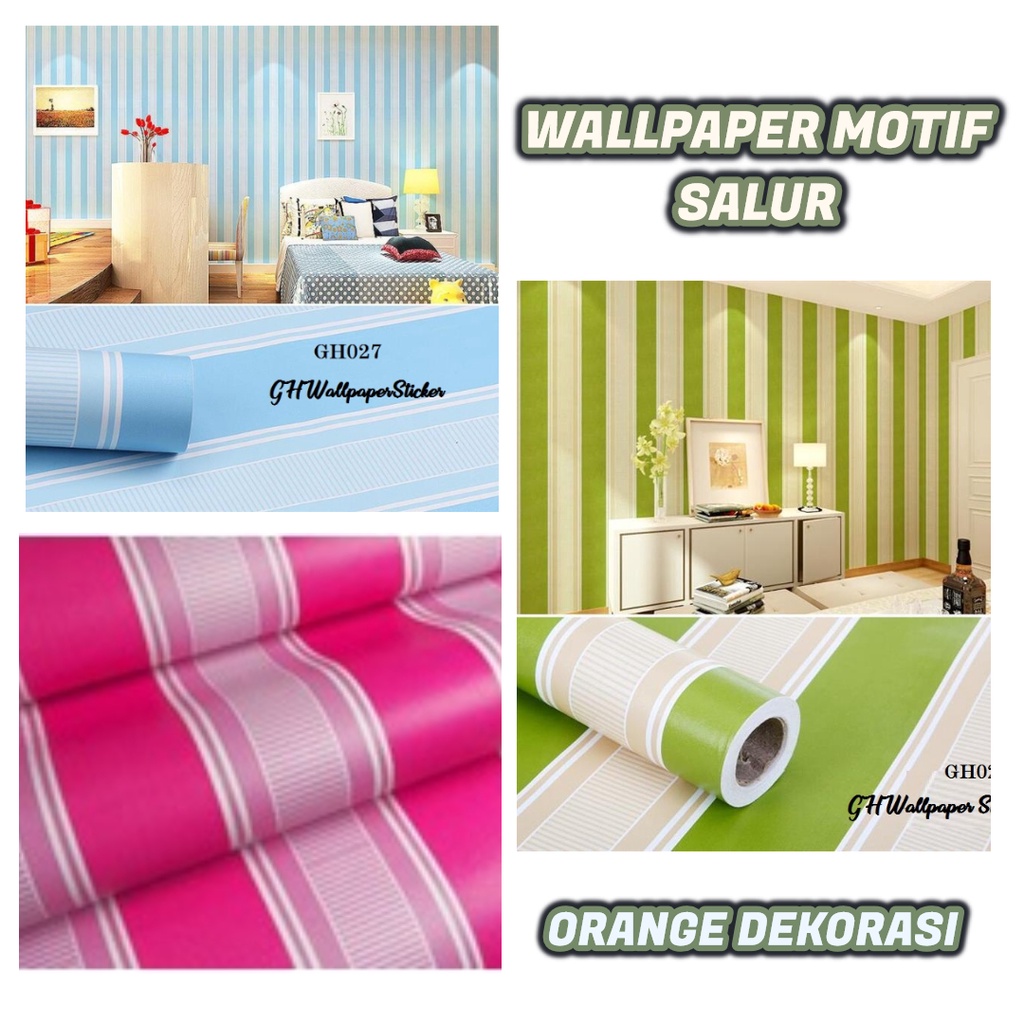 Jual Wallpaper Stiker Dinding Motif Salur 45cm x 9m | Shopee Indonesia