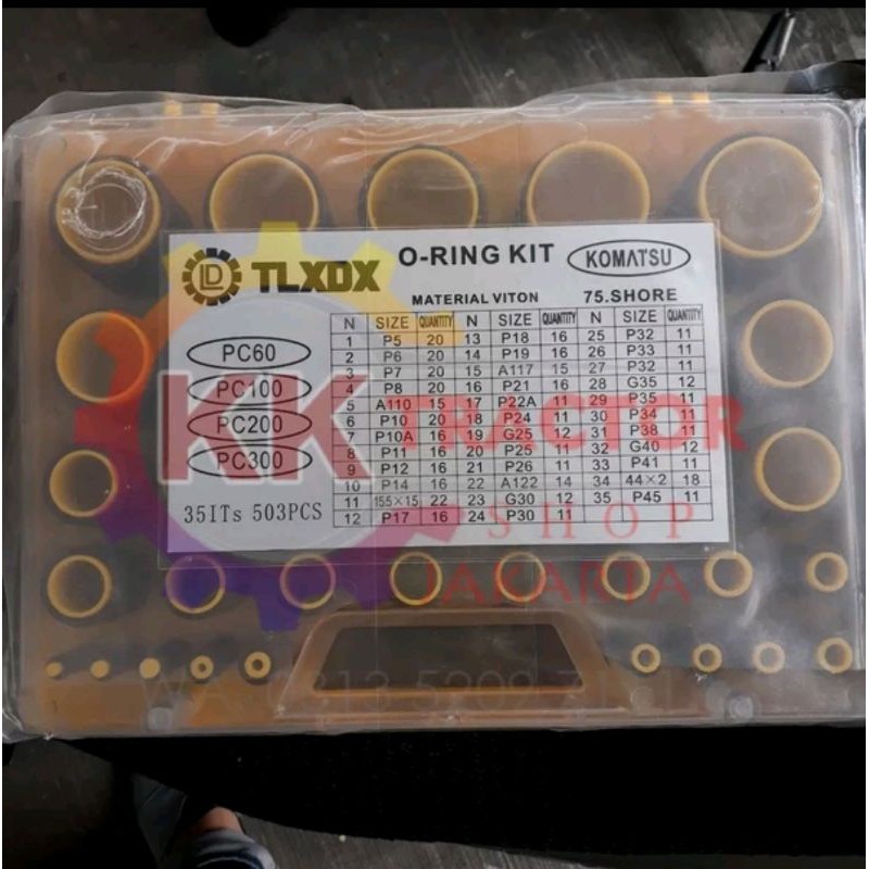 Jual Oring Kit Box Komatsu Bahan Viton isi 503pcs dalam ukuran mm milimeter | Shopee Indonesia