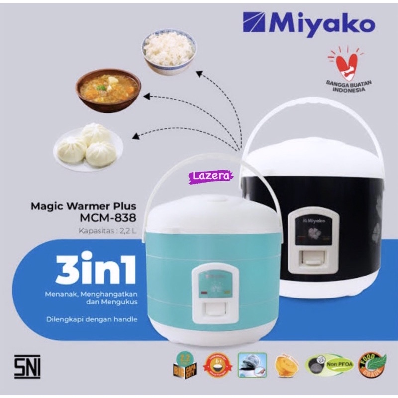 Jual Magic Com Miyako MCM 838 / Rice Cooker Miyako 2.2 Liter | Shopee ...