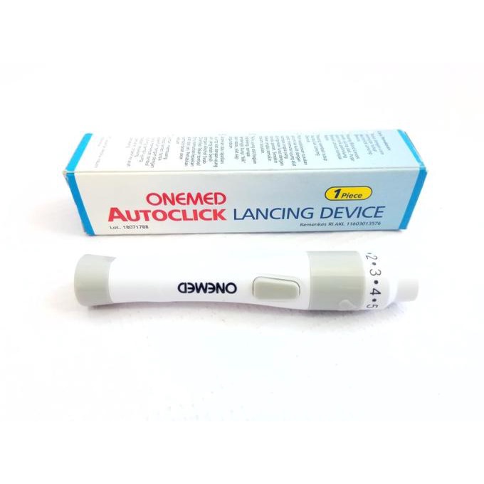 Jual Pen Lancet / Pen Jarum AutoClick Lancing Device Onemed | Shopee ...