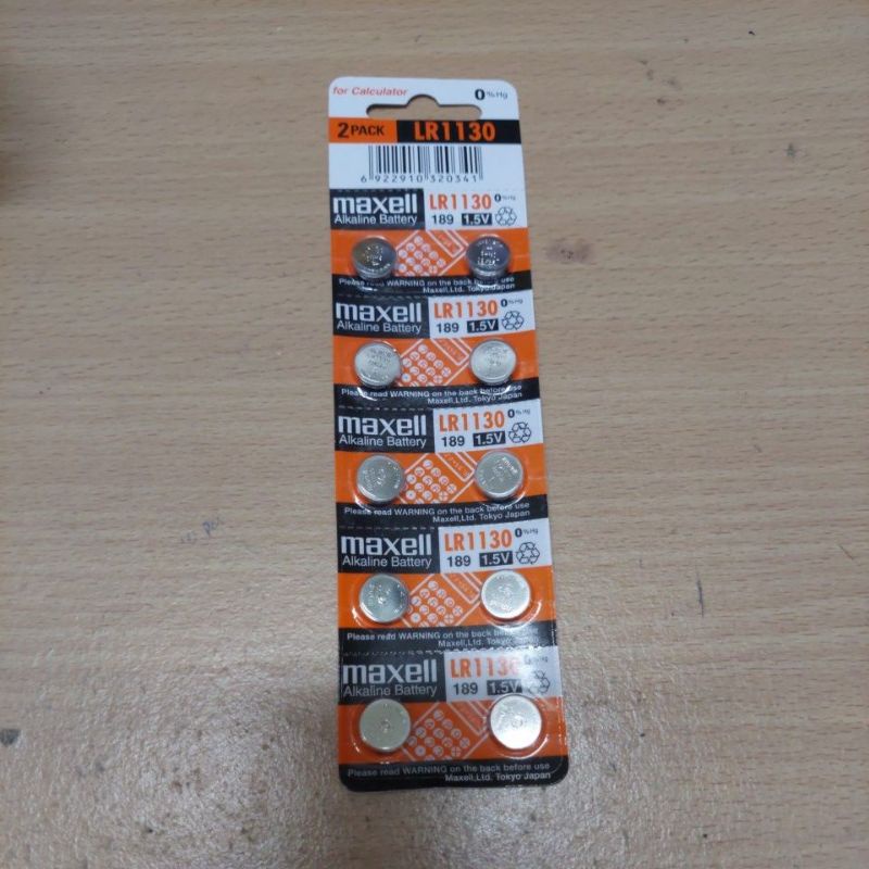 Jual Baterai LR1130 Maxell 1.5V (2 Pcs) / Baterai Kalkulator LR1130 ...