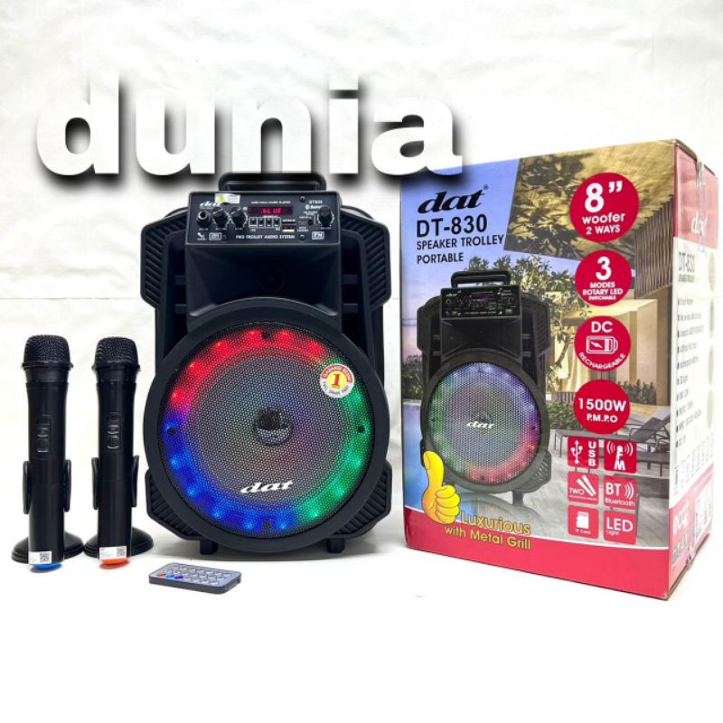 Jual Speaker Portable Wireless Dat DT 830 Original 8 inch Bluetooth ...