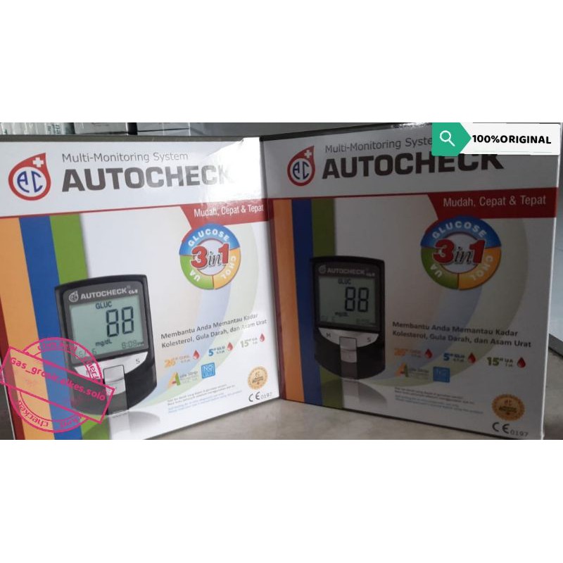 Jual ALAT TES DARAH 3IN1 LENGKAP AUTOCHECK (kolesterol, gula, asamurat ...