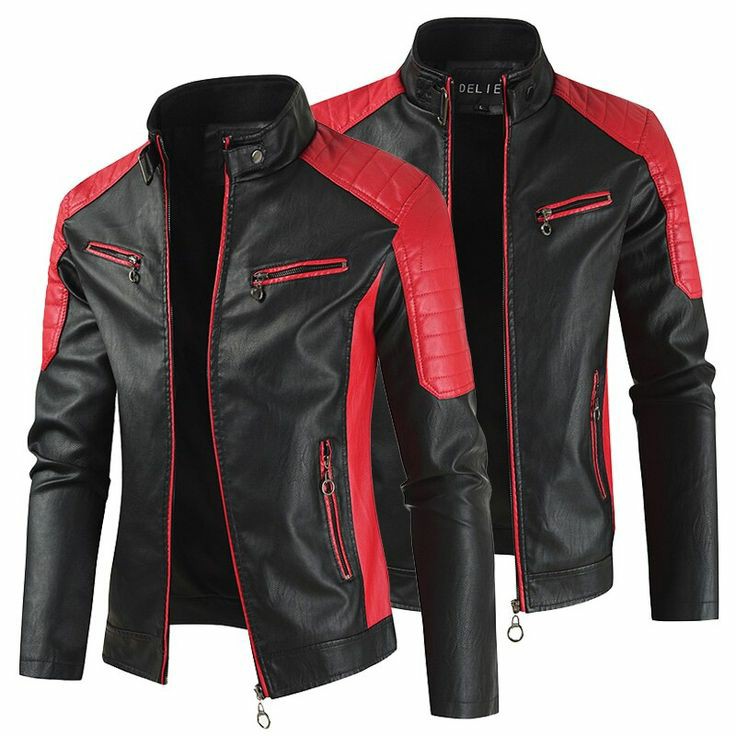 Jual Jaket Pria Rider Kulit Sintetis Slim Fit | Shopee Indonesia