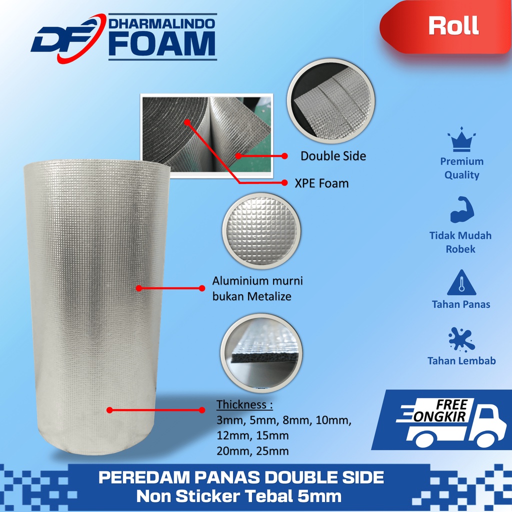 Jual Peredam panas atap alumunium foil 5mm x 1mtr x 25mtr alumunium ...