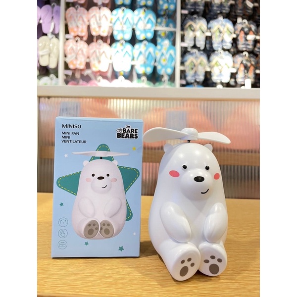 Jual WE BARE BEARS COLLECTION GRIZZ PANDA ICEBEAR MINI FAN MINISO ...