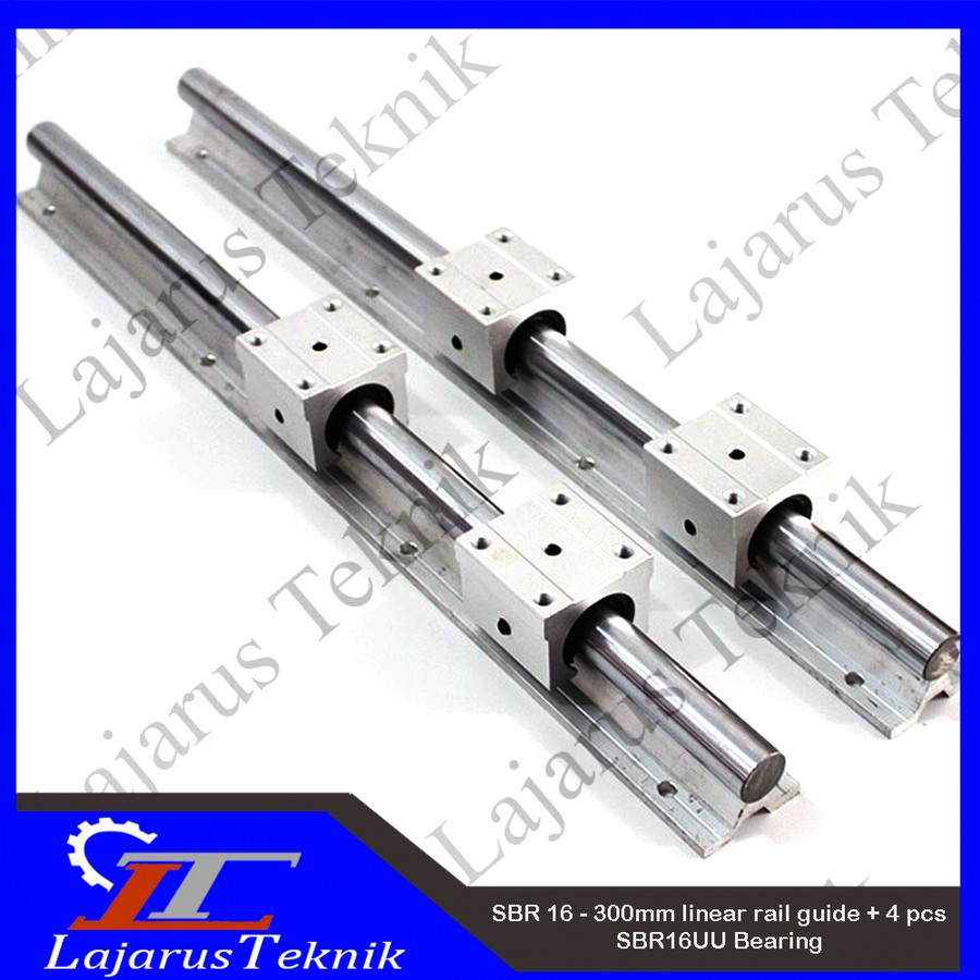 Jual SBR 16 / SBR16 - 300mm Linear Rail Guide 2PCS + SBR16UU Bearing ...