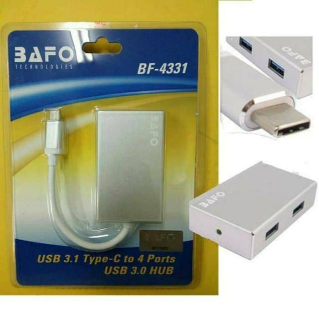 Jual BAFO BF - 4331 USB 3.1 Type-C to 4 Ports USB 3.0 HUB | Shopee ...