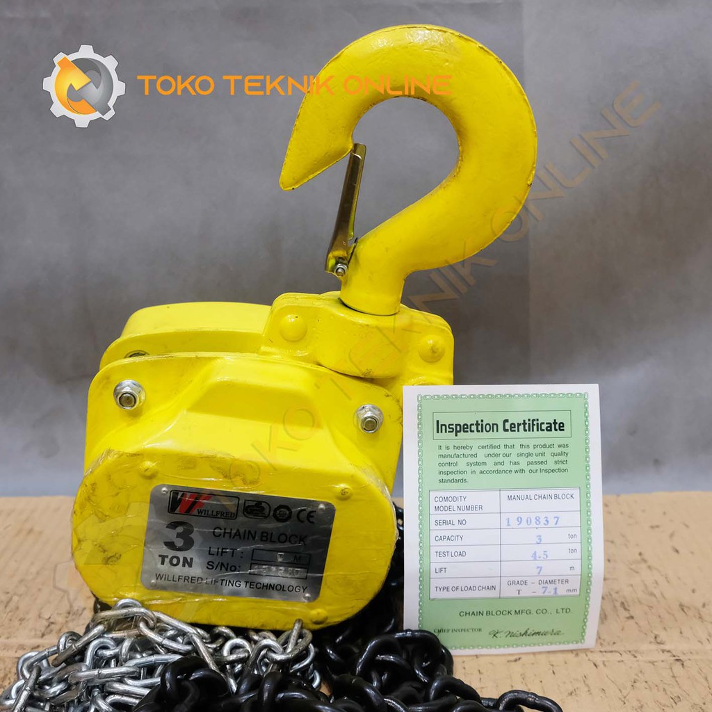 Jual CHAIN BLOCK / CHAIN HOIST / TAKEL / KATROL 3 TON, 5 M– WILLFRED ...