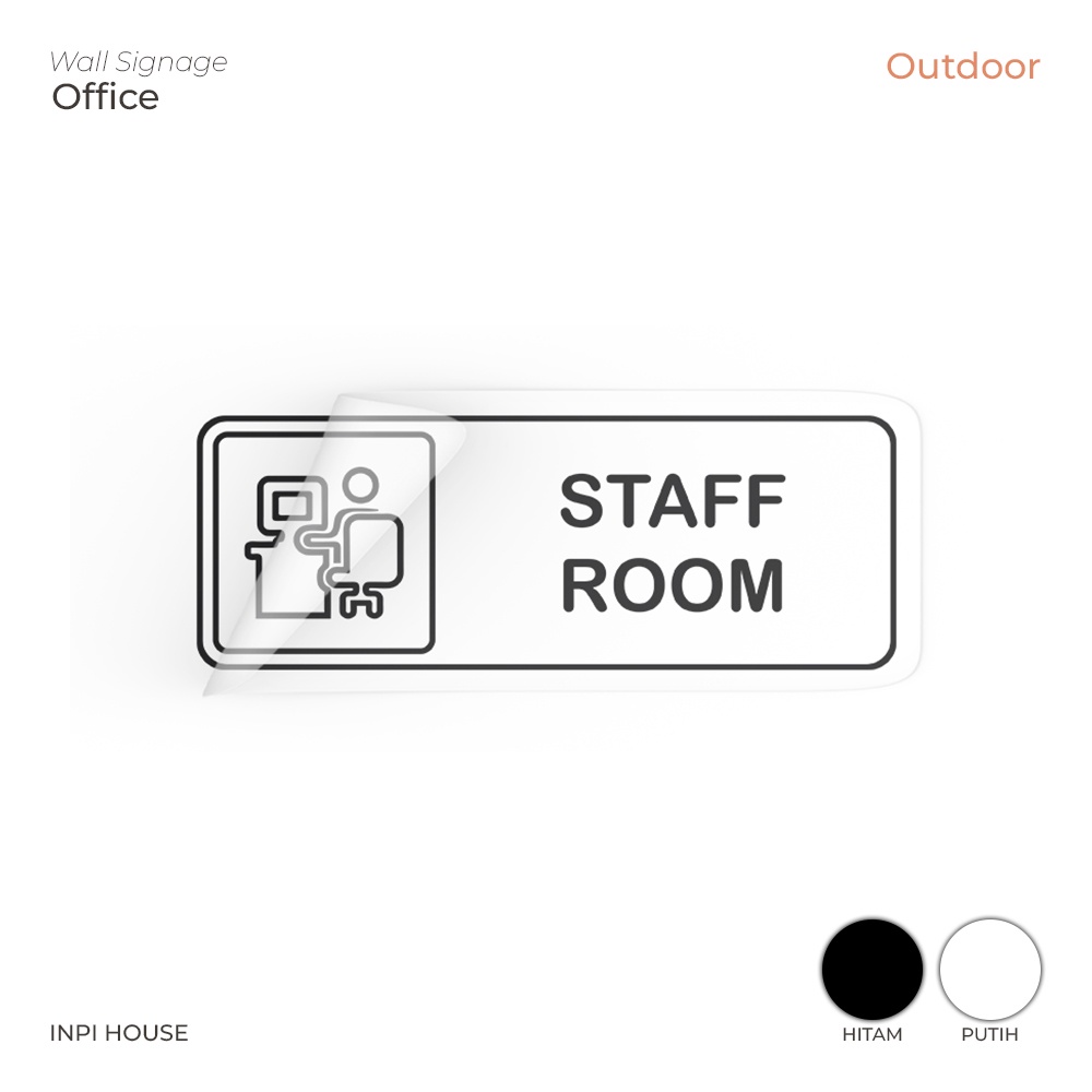 Jual sticker staff room - stiker ruangan staff - penanda pintu ...
