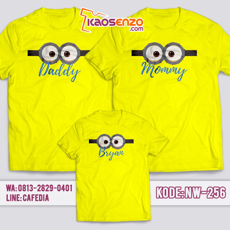 Jual Kaos Couple Keluarga | Baju Kaos Ultah | Motif Minion NW 256 ...
