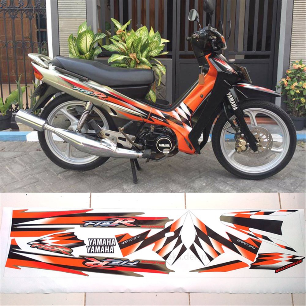 Jual Stiker Striping fizr f1zr fiz r Millenium Orange Anti Gores Tahan ...