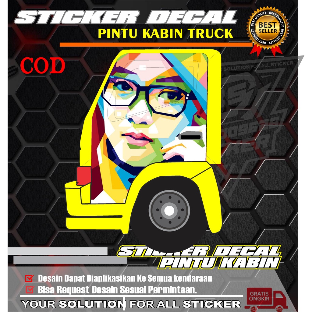 Jual Sticker Decal Pintu kabin truck/dekal variasi blok full pintu ...