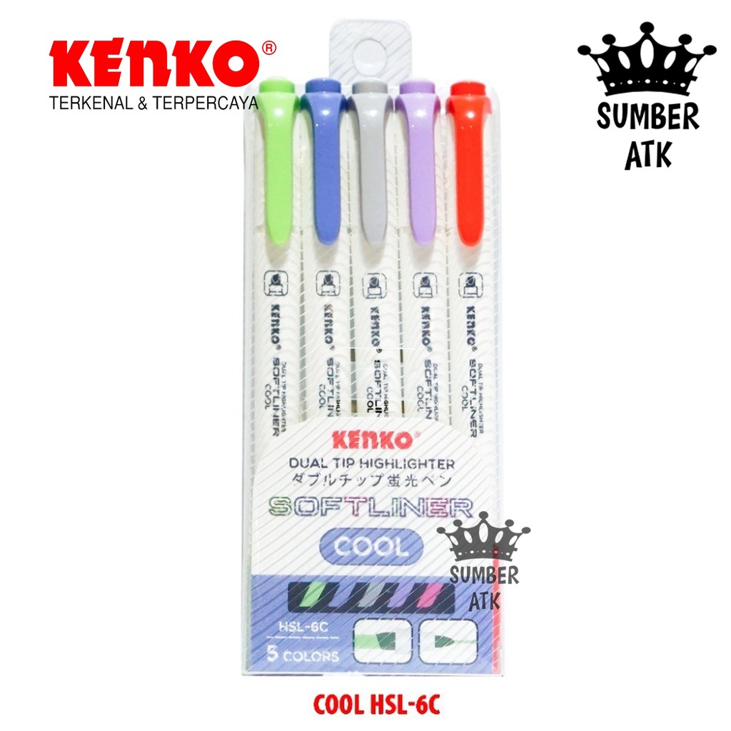 Jual KENKO HIGHLIGHTER MARKER / PENANDA BUKU / SPIDOL DUAL TIP SOFTLINER HSL | Shopee Indonesia