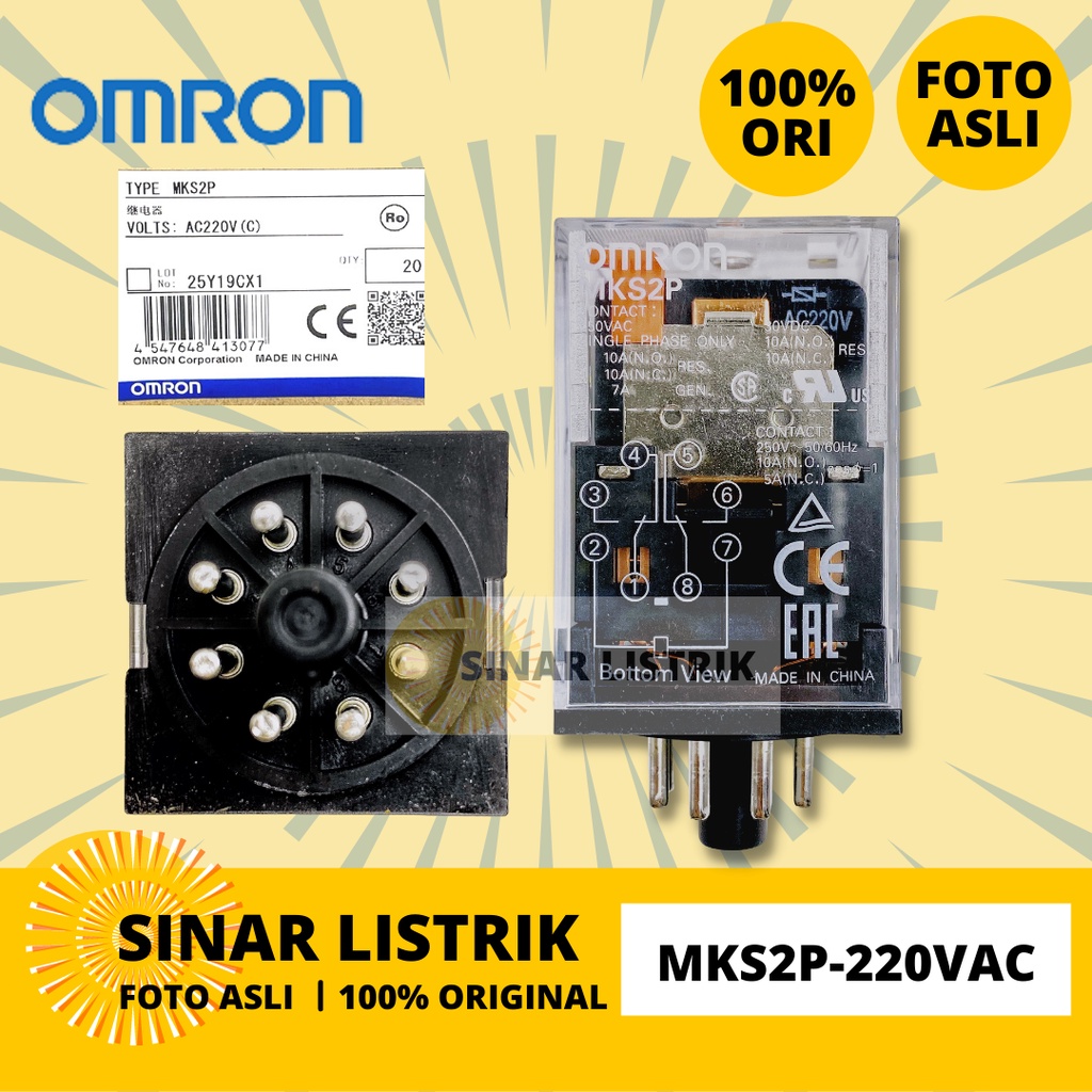 Jual OMRON RELAY MKS2P-220VAC MKS2P 220VAC 8PIN | Shopee Indonesia