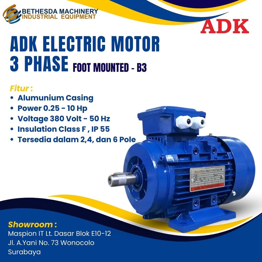 Jual electro motor 5.5 hp 7.5 hp 10 hp 3 phase motor listrik Adk dinamo Penggerak | Shopee Indonesia