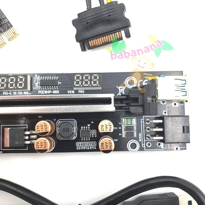 Jual Pcie Riser 1X To 16X Pci-E Mining Adapter Converter Vga External ...