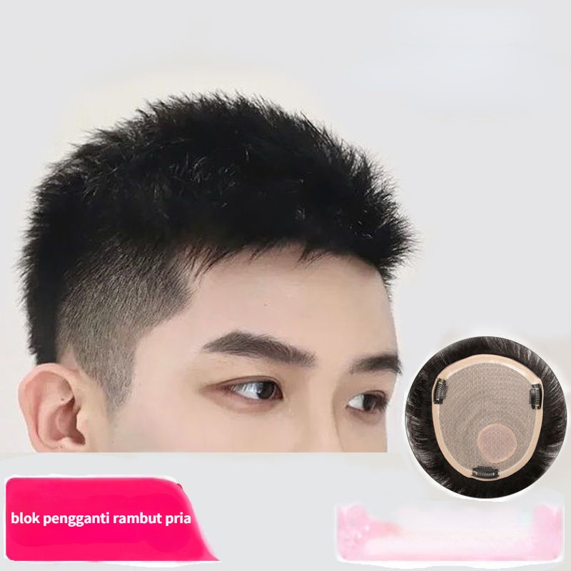 Jual Wig Pria Rambut Pendek Versi Korea Fashion Rambut Inci Rambut ...