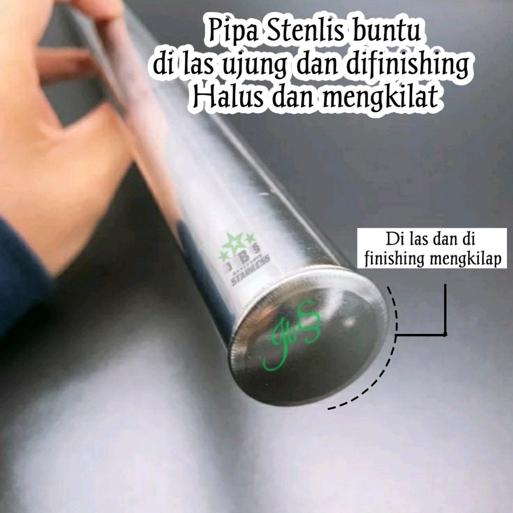 Jual PIPA STENLIS BULAT 1 1/4 INCI BUNTU 200cm tiang bendera | tangga ...