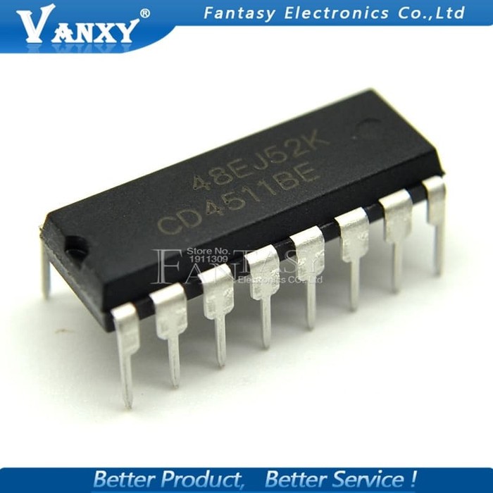 Jual IC CD4511 CD4511BE Original Ori Encoder Decoder Multiplexer ...