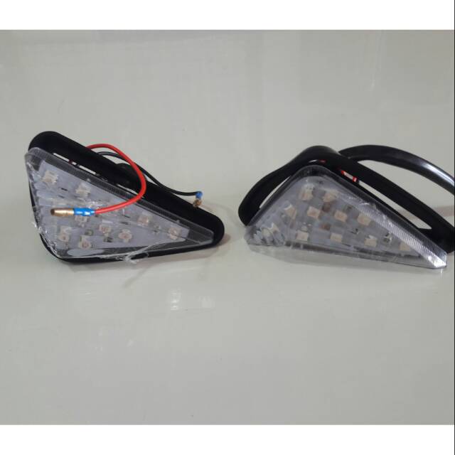 Jual LAMPU SEN NINJA LED TEMPEL SEGITIGA PNP GSX R NINJA R15 R25 CB150R ...