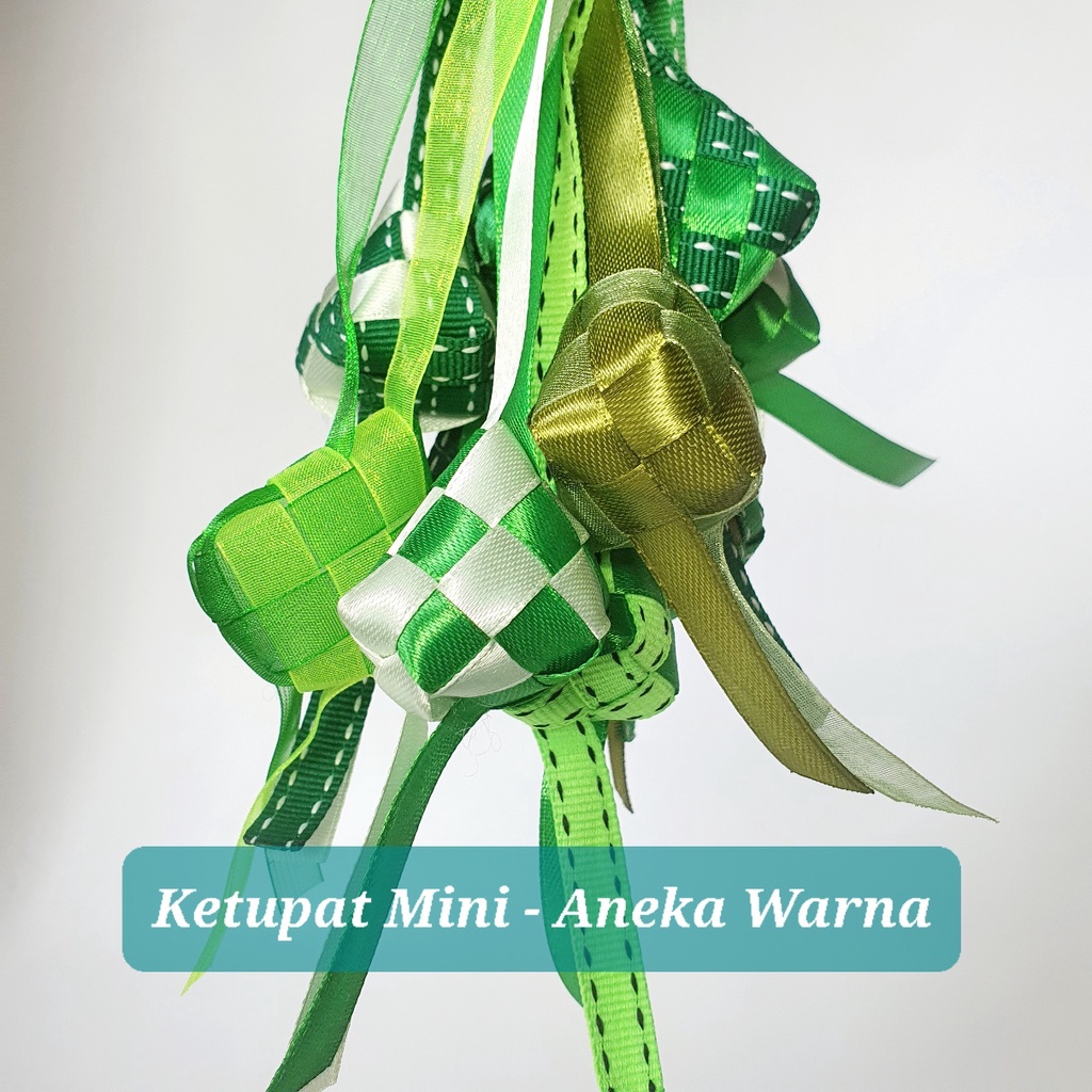 Jual (4cm) Hiasan Lebaran Idul Fitri Ketupat Mini Pita Jadi Siap Pakai ...