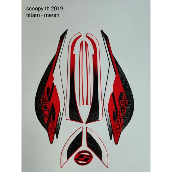 Jual STRIPING MOTOR SCOPY TAHUN 2019 WARNA HITAM MERAH | Shopee Indonesia