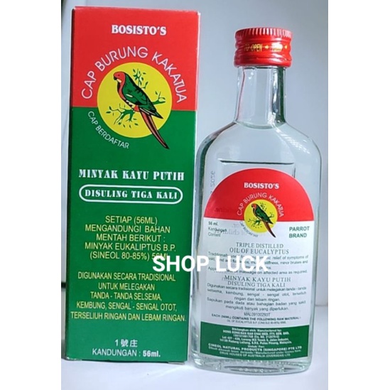 Jual Minyak Kayu Putih Cap Burung Kakak Tua / Bosisto's Parrot Brand ...