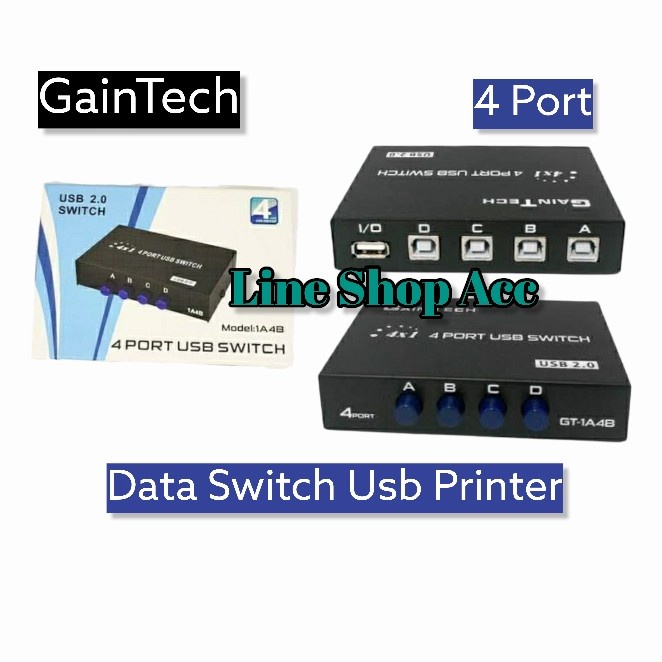 Jual Data Switch Usb 4 Port Gaintech Manual | Shopee Indonesia