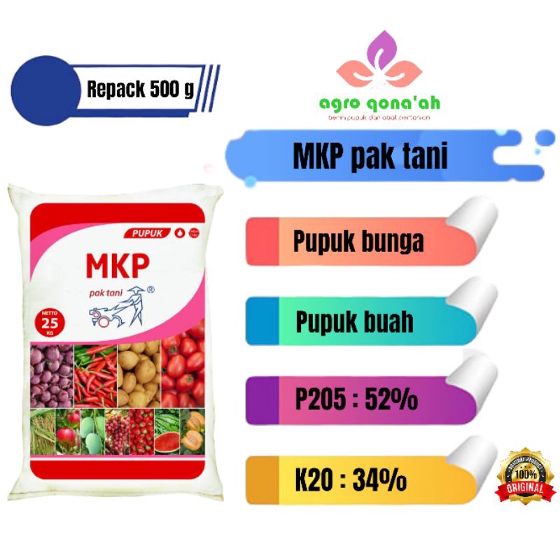 Jual PUPUK MKP PAK TANI 500 GRAM MONO KALIUM PHOSPAT REPACK | Shopee ...
