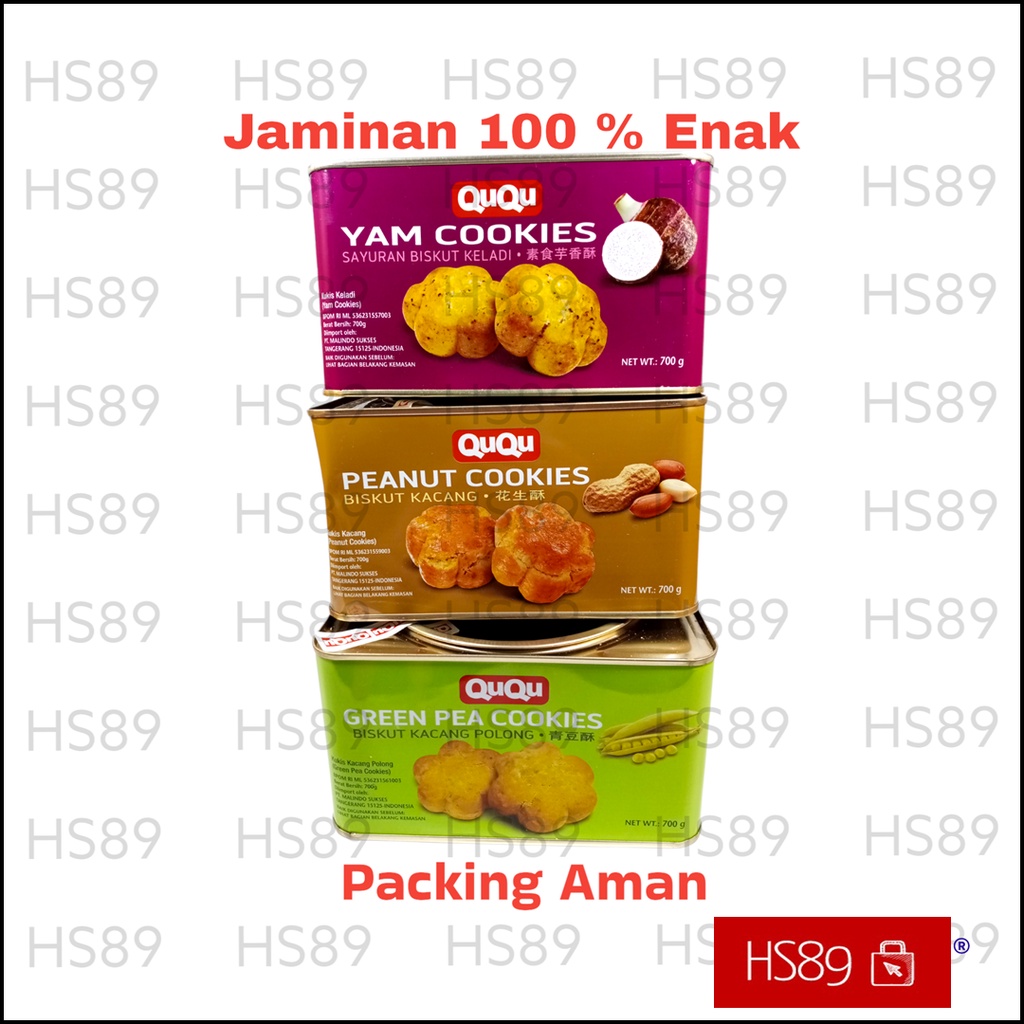 Jual Ququ Yam Cookies Green Pea Cookies Peanut Cookies all varian 700g ...