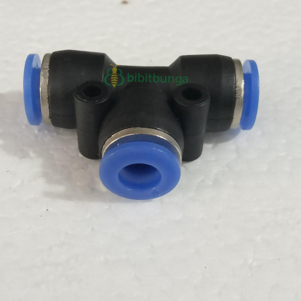 Jual Tee 6mm Quick Connector Konektor T Selang PU 6 mm Fitting Pneumatic | Shopee Indonesia