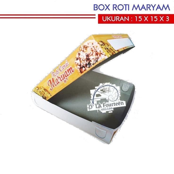 Jual Dus Box Kemasan Roti Maryam, Kotak Roti Canai maryam Coklat uk ...