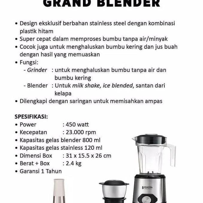 Jual Grand Blender Signora Hafisstore12 | Shopee Indonesia