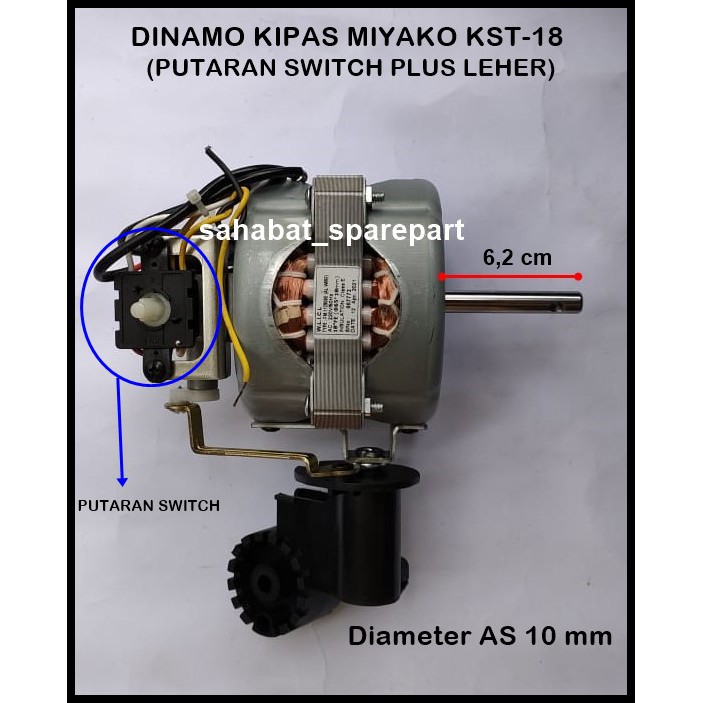 Jual DINAMO KIPAS ANGIN MIYAKO KST 18 RC PLUS LEHER DAN SWITCH | Shopee ...