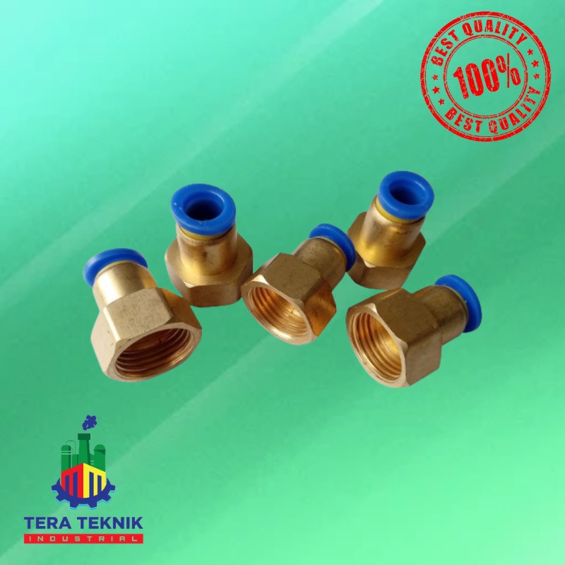 Jual FITTING PNEUMATIC LURUS FEMALE SELANG 6MM DRAT 1/4" MPCF 06-02 ...
