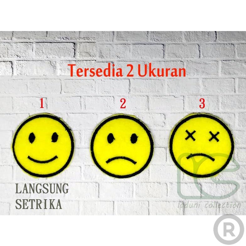Jual Patch bordir EMOJI / Patch Smile Tempel IRON ON setrika Bordir ...