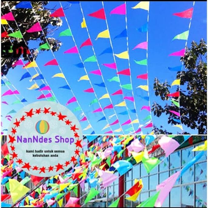 Jual Bendera 6 Meter Segitiga Umbul Warna Warni / Party Flag / Bendera ...